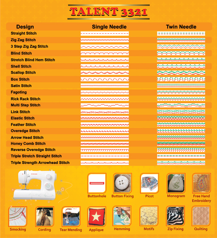Singer Talent 3321 Fashion Maker Sewing Machine