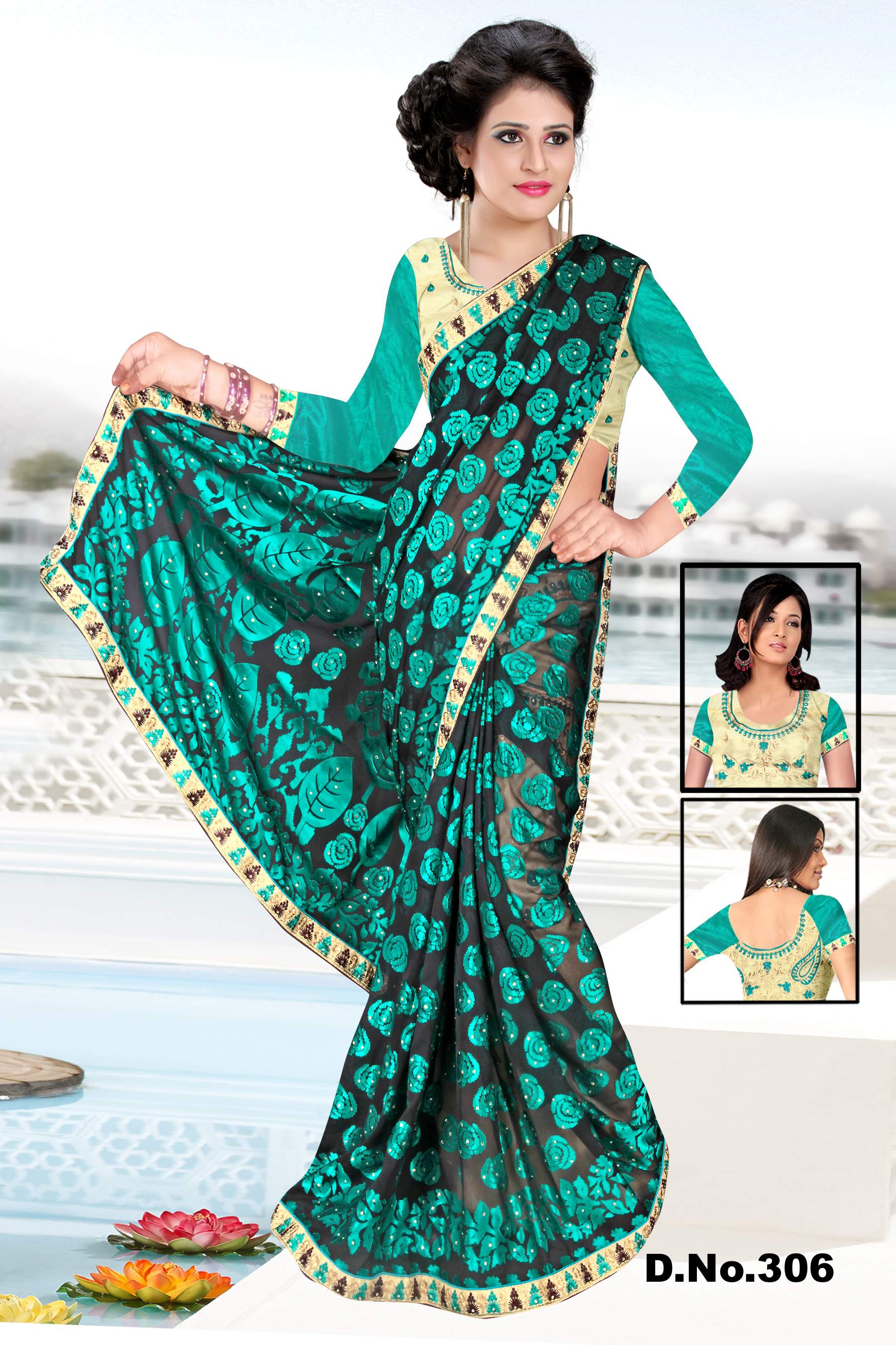 Buy Honey Fab Designer printed saree Online @ ₹1899 from ShopClues