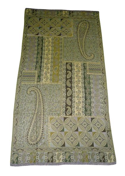 Buy Sage Jama with Cirlce Border Design Green Jamawar Shawl Online ...