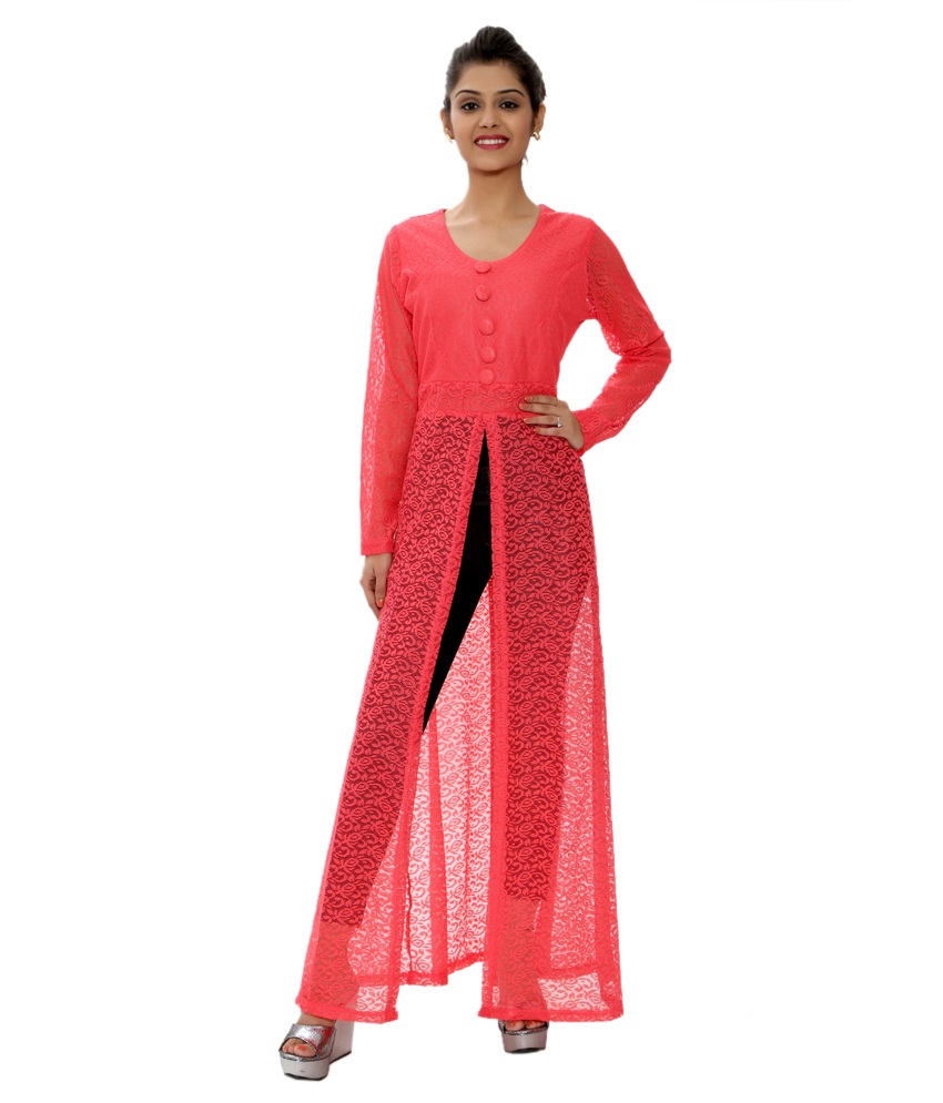 Buy Pink net cape dress Online @ ₹599 from ShopClues