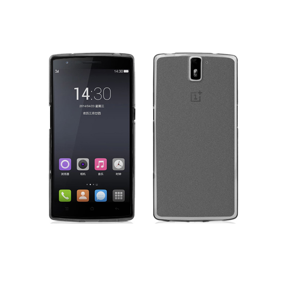Buy TPU Matte Finish Back case cover for One Plus One Transparent Black ...