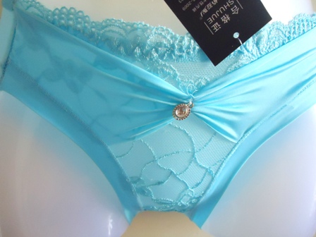 DESIGNER BRIDAL SATIN LACE PANTY -BLUE