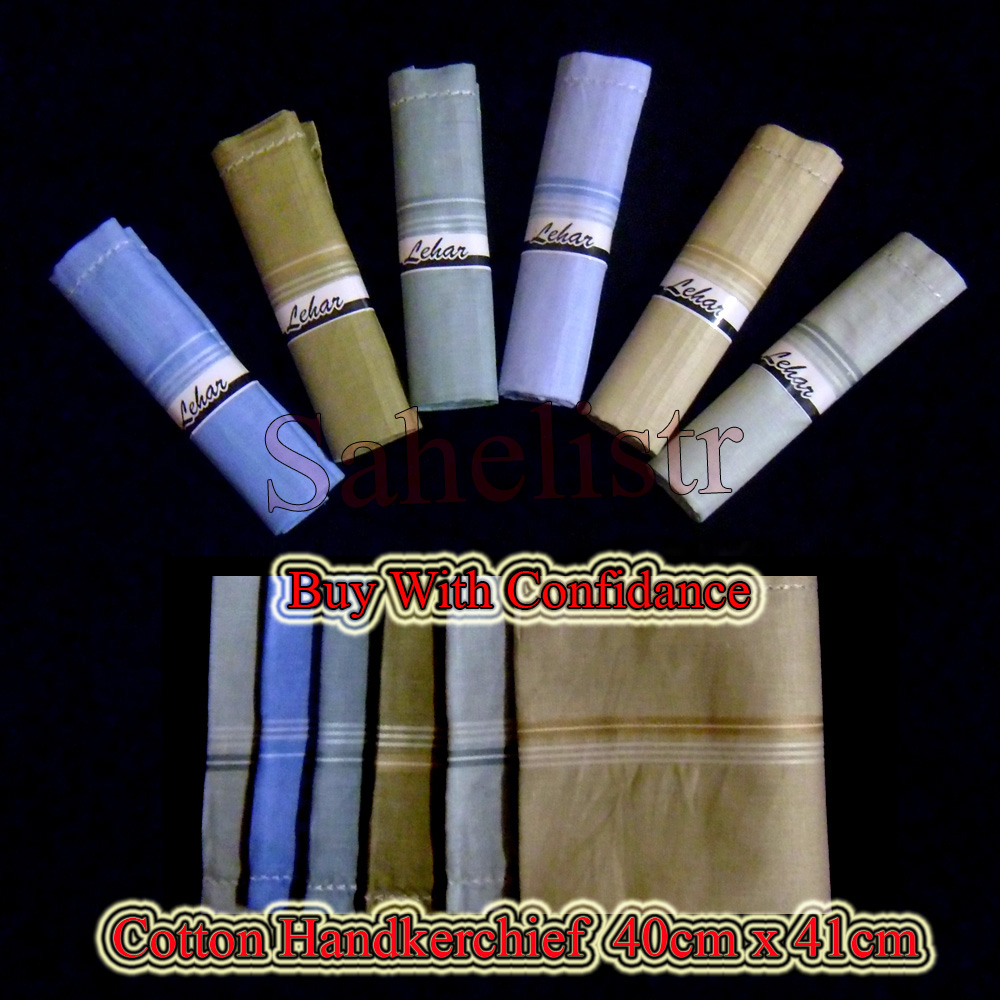 Set of 6 pc # GENTS PURE COTTON COLOR HANDKERCHIEF