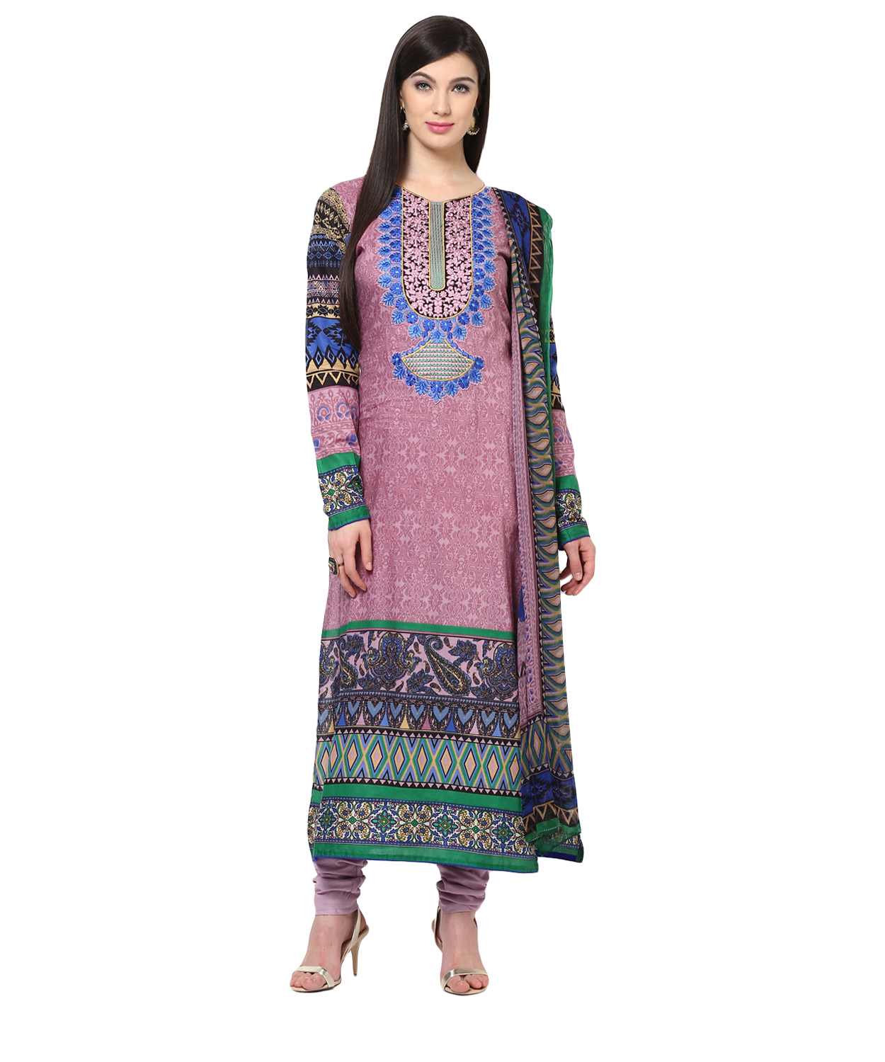 Buy Yepme Calista Unstitched Suit - Rust Online @ ₹2359 from ShopClues