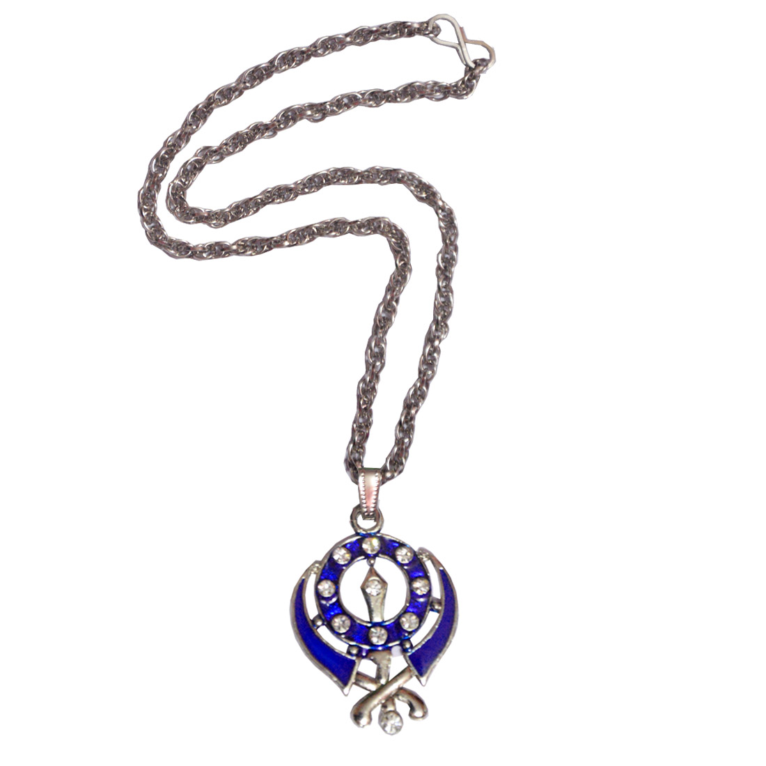 Buy Men Style Blue sikh khanda Pendent Online @ ₹229 from ShopClues
