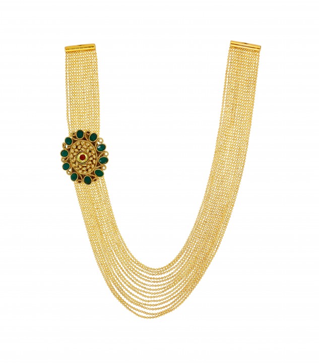 Buy Zaveri Pearls Non Plated Multicolor Alloy Necklace Set For Women