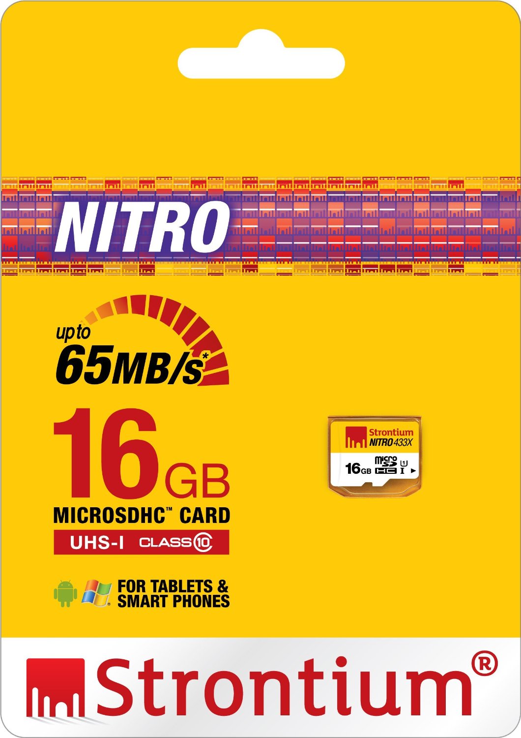 Buy Strontium Nitro 16GB Memory Card - MICROSDHC UHS-1 CLASS-10 433X 65MB/s Online @ ₹786 from ...