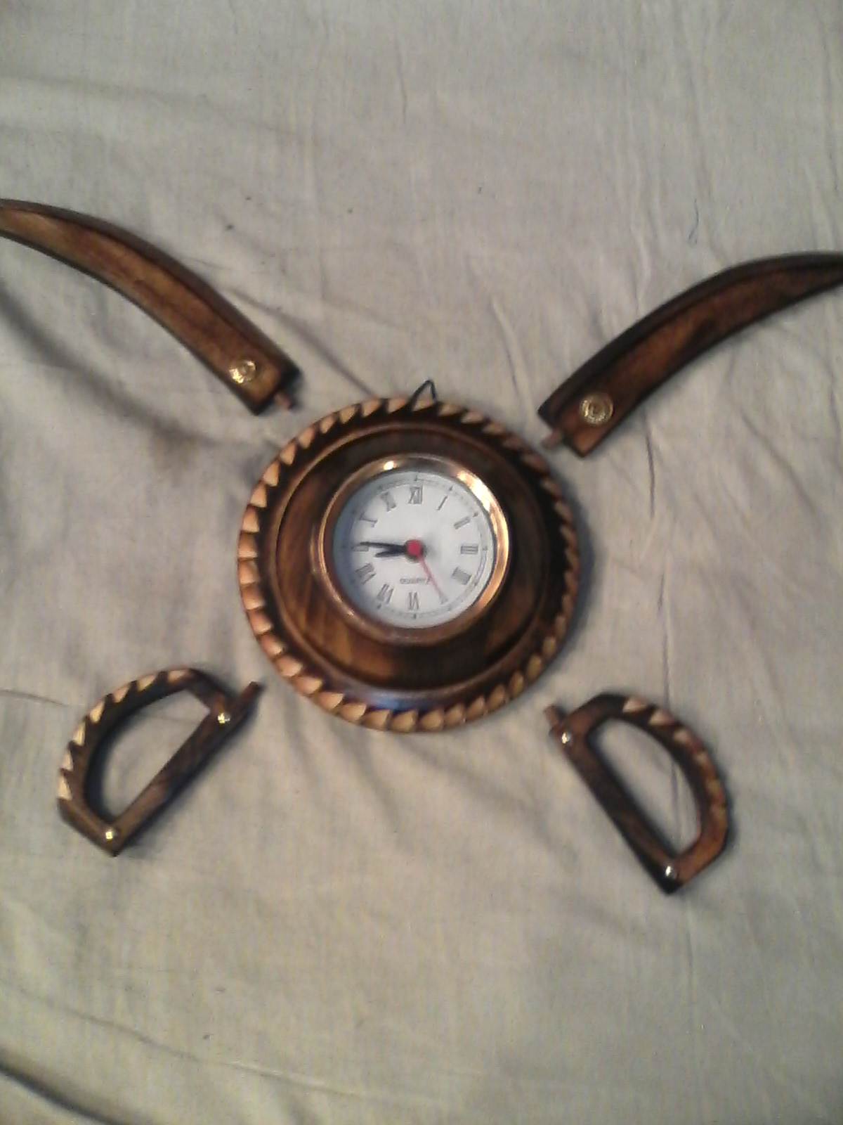 free shipping wooden sword type carved wall clock In India - Shopclues ...