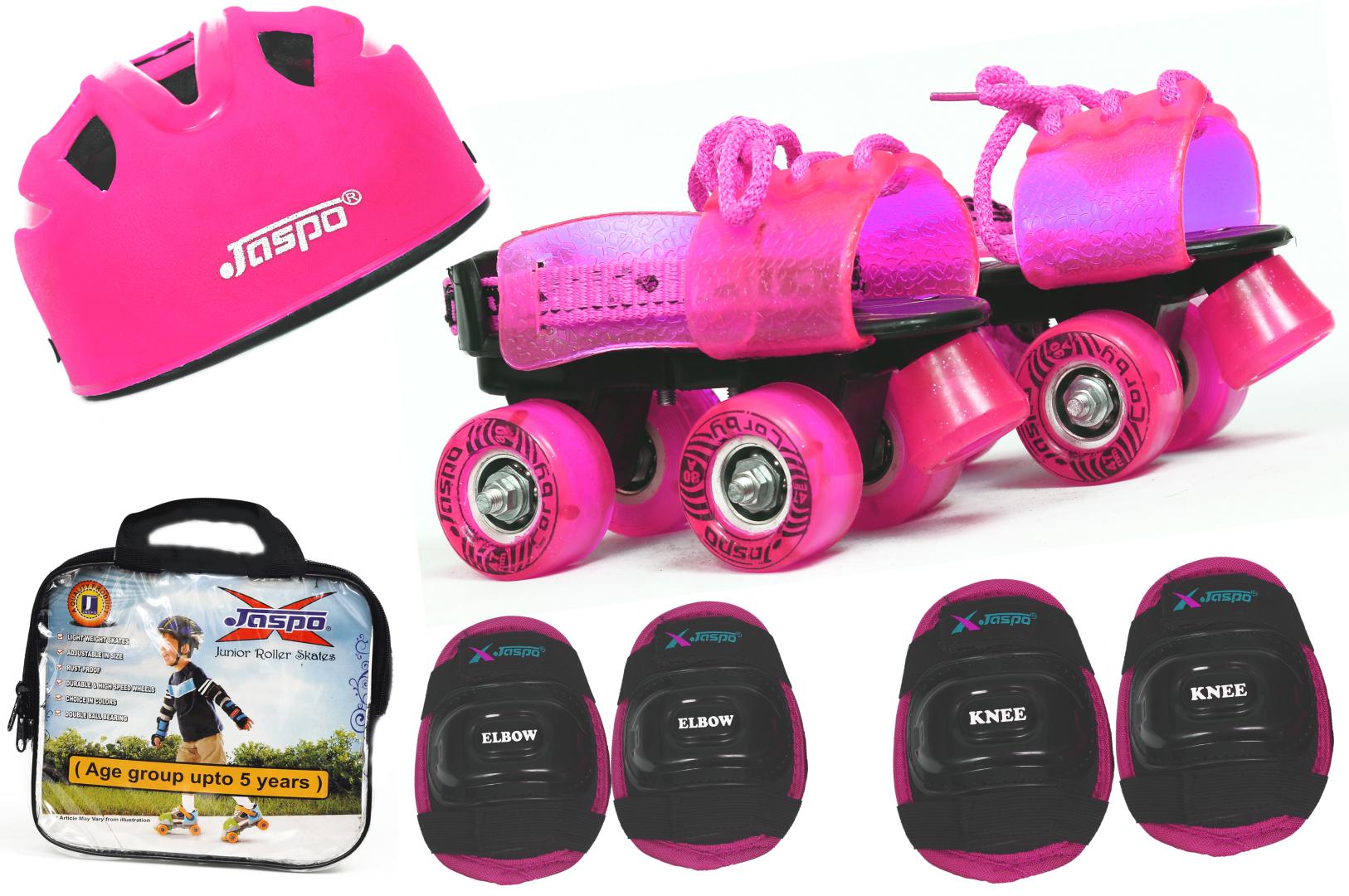 Buy Jaspo Pink Heaven Intact junior Skates Combo (skates+helmet+knee ...