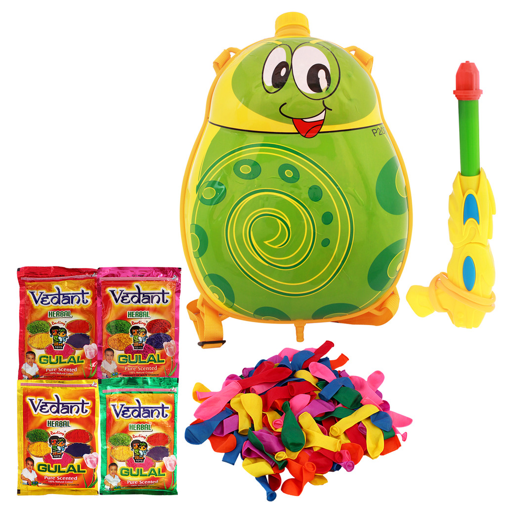 Buy Holi Water Pichkari BACK PACK CARTOON Tank Squirter F39 With Gulal ...