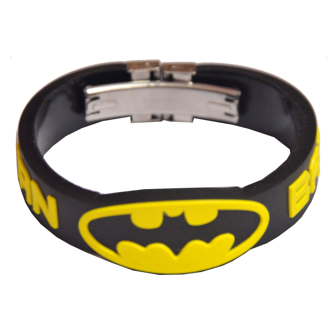 Buy Men Style Batman Inspired Black Rubber Round Bracelet For Men And ...