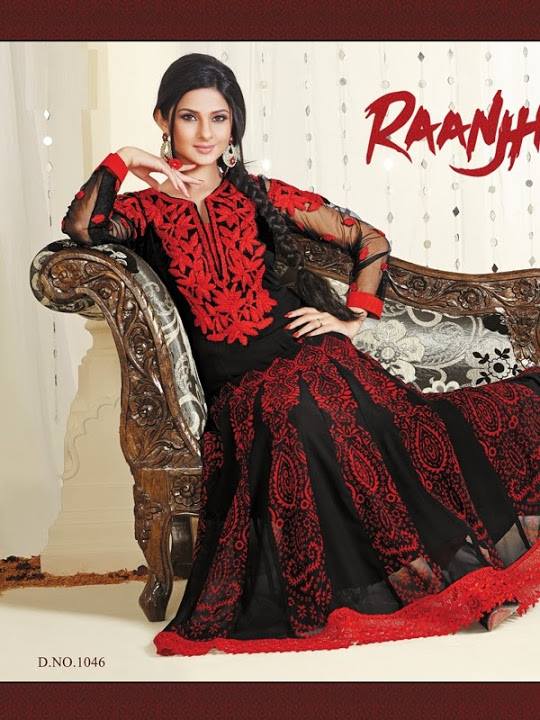 Kumud Black Excellent Anarkalis Semi Stitched Dresses Prices in India ...