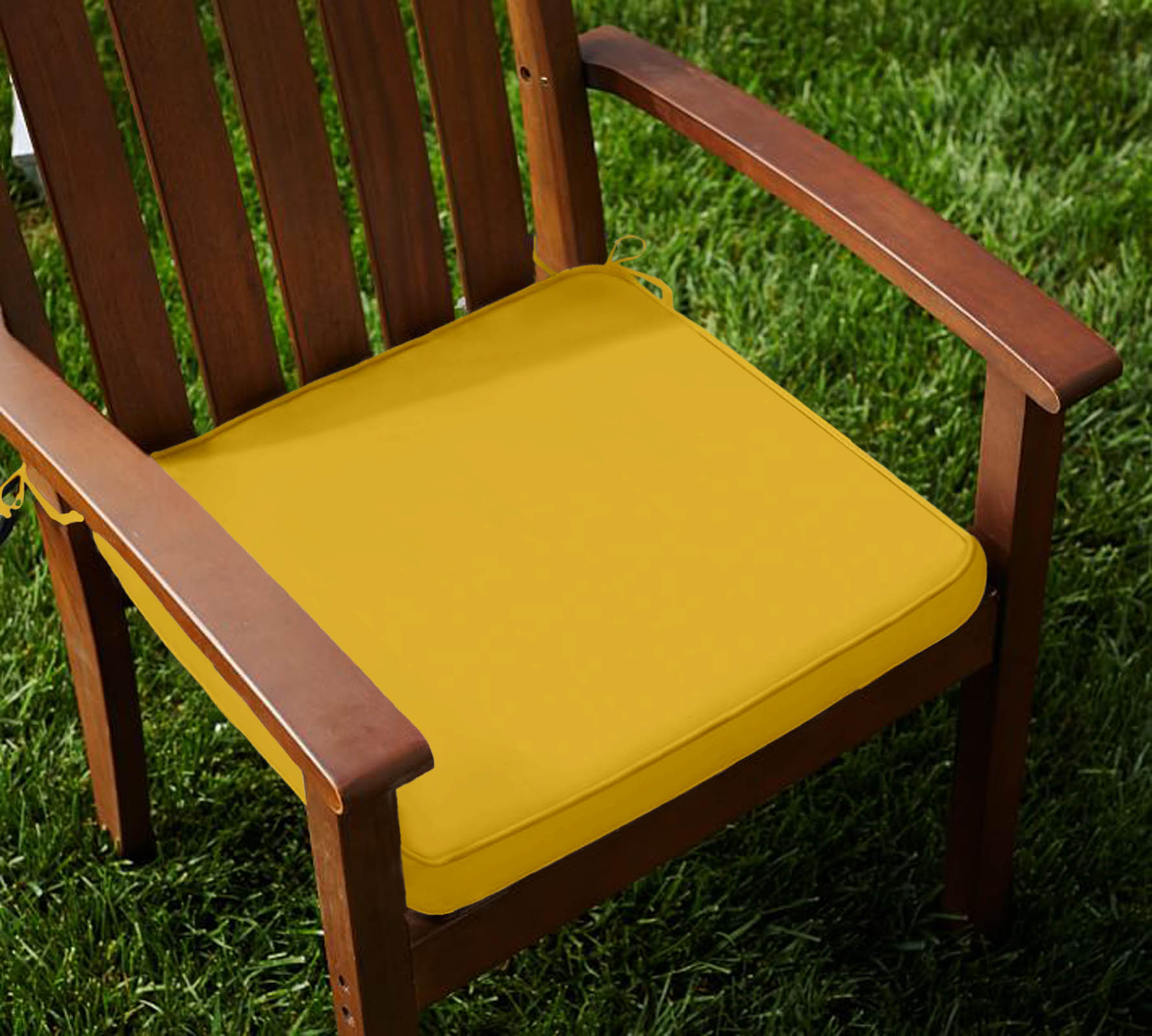 Buy Lushomes Cotton Lemon Chrome Chair Pads with 4 Strings and Foam ...