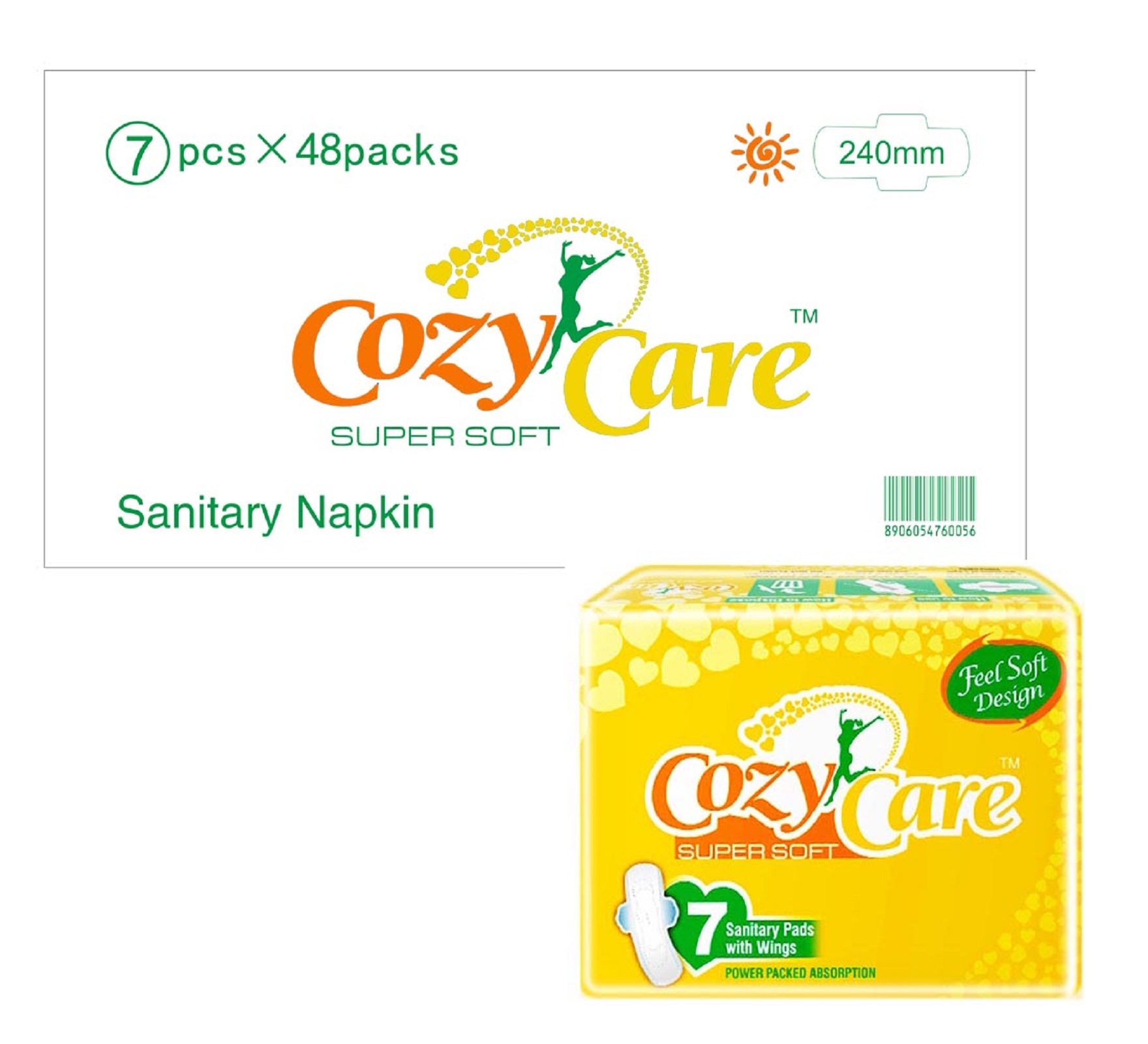 Buy Cozy Care Feel Soft Pack of 48 Sanitary Pad Online @ ₹1455 from ...