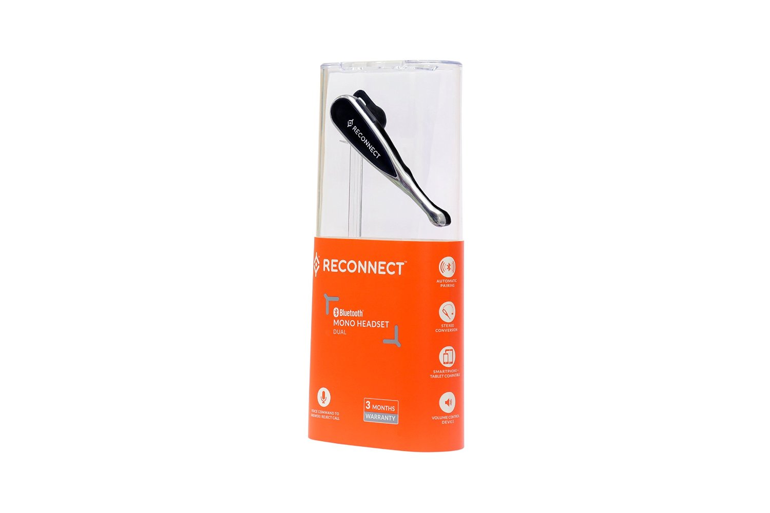 Buy Reconnect Bluetooth Mono Headset Dual Make Mono Headset a Stereo ...