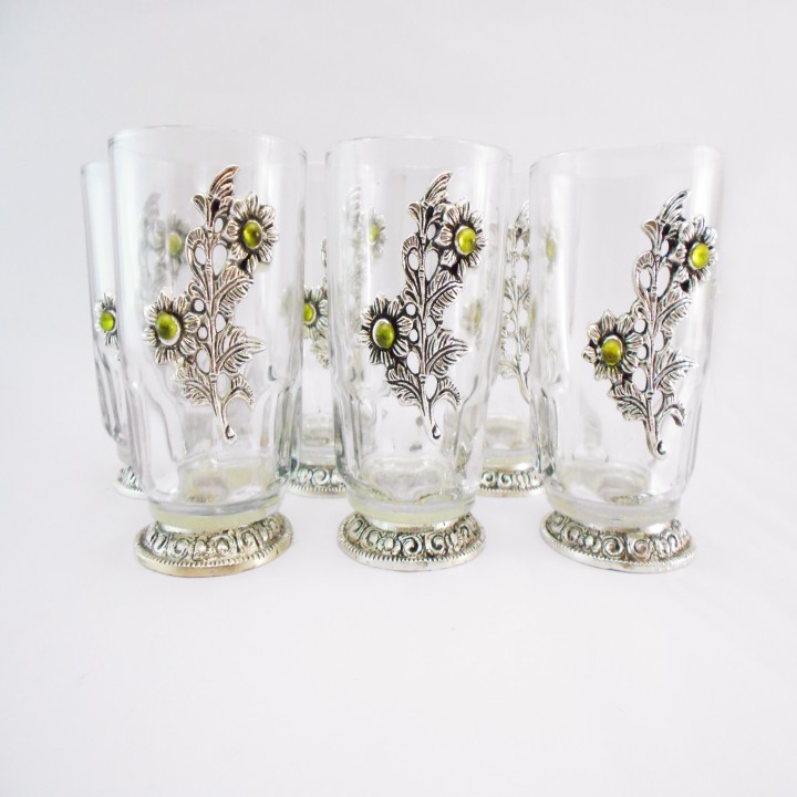 Buy Designer Glass Set with Flower Design Online @ ₹749 from ShopClues