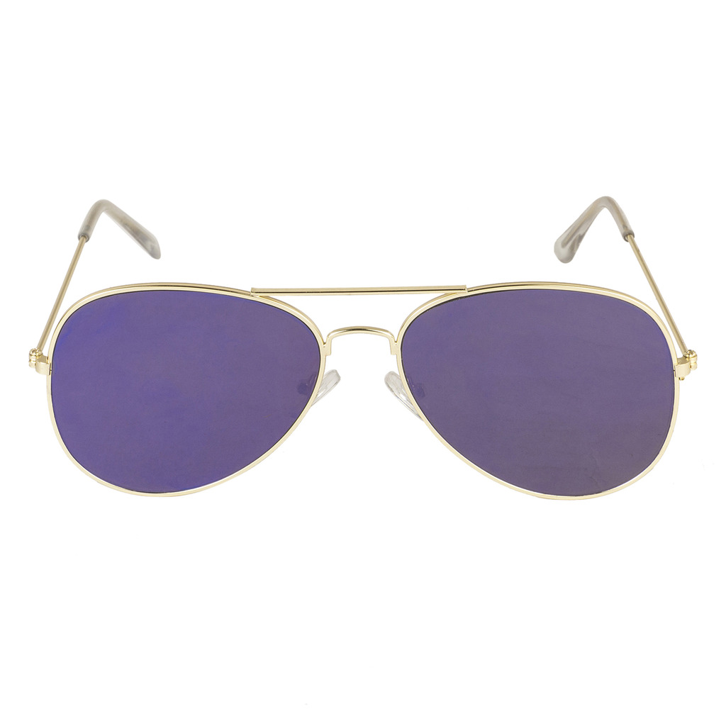 Buy VESPL Flat UV Protected Golden frame Aviator Sunglasses V-F706 ...