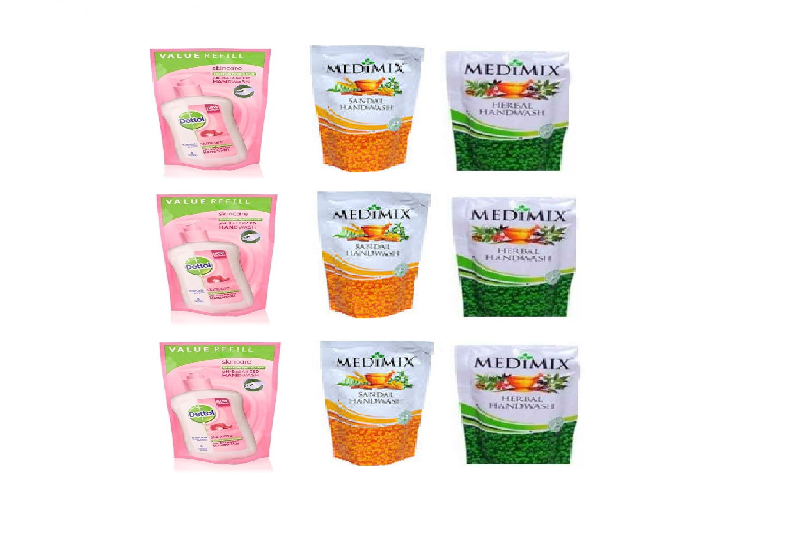 Buy Dettol Skincare Hand wash Refill with Medimix Combo Hand wash ...