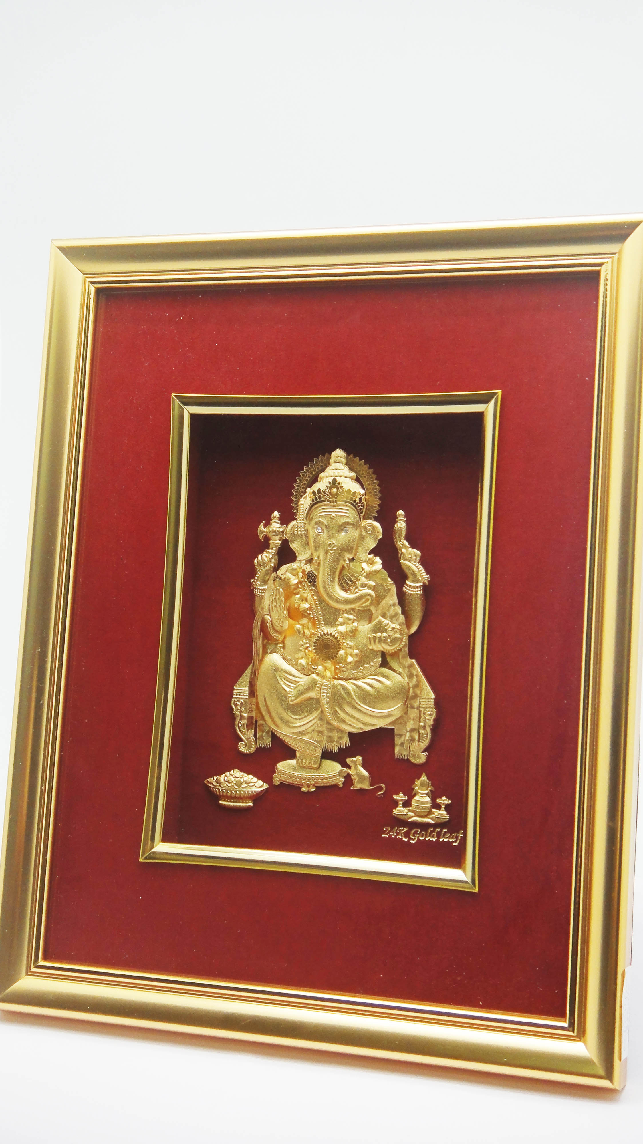 Gold Foil Frame Of Ganesh