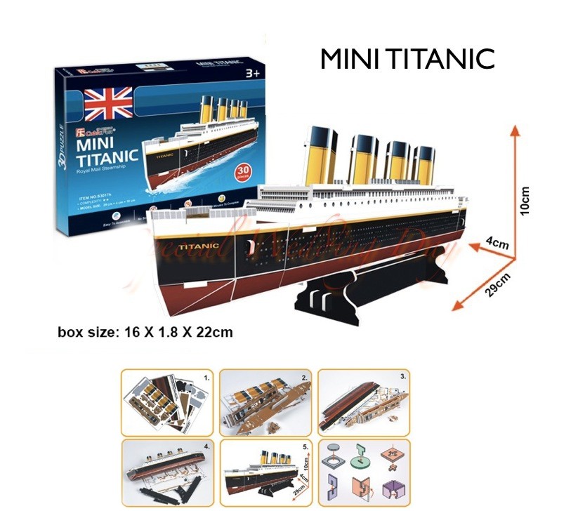 Buy Cubic Fun 30-Pieces 3D PUZZLE Mini Titanic MODEL Worlds Great ...