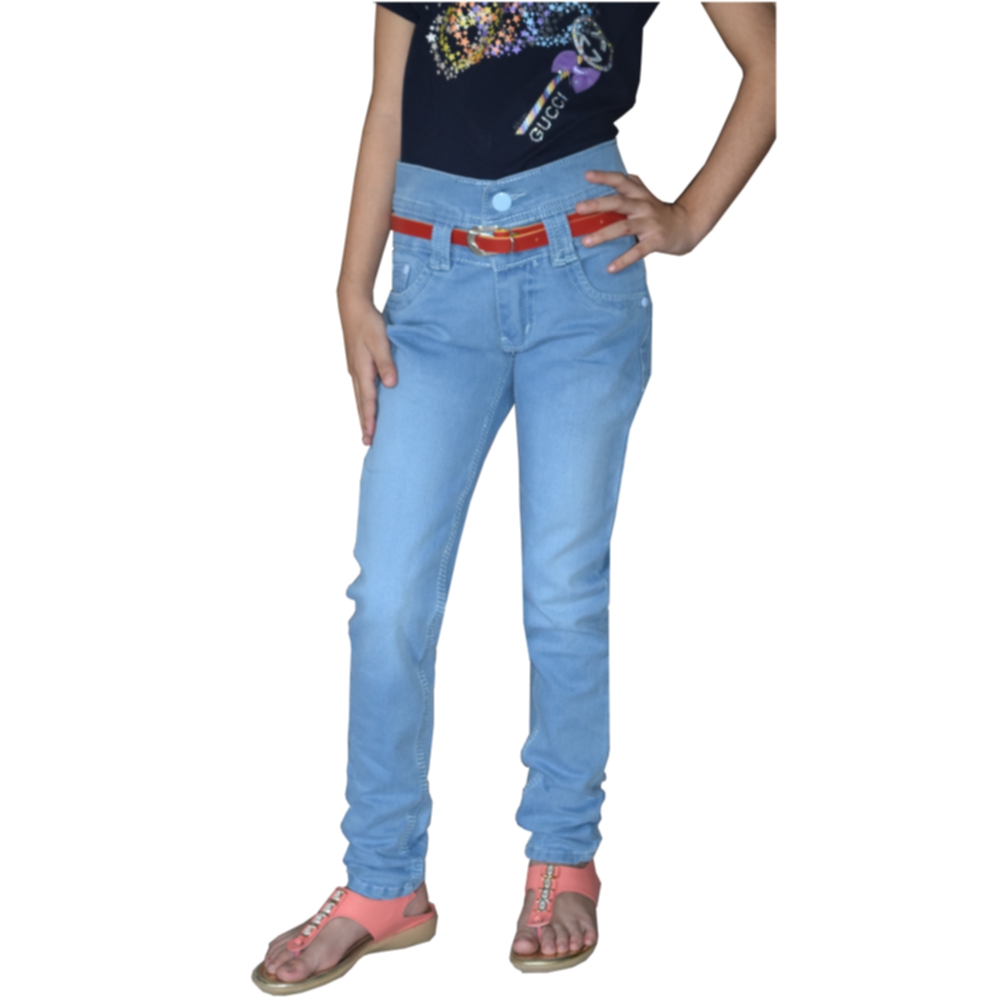 Buy Denim Jeans Pant for Girls , Kids Slim Fit Stretchable Denim Jeans ...