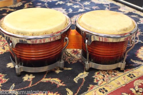 Buy Sg Musical Deluxe Wooden Tunable Bongos Sunburst, Natural Skin ...