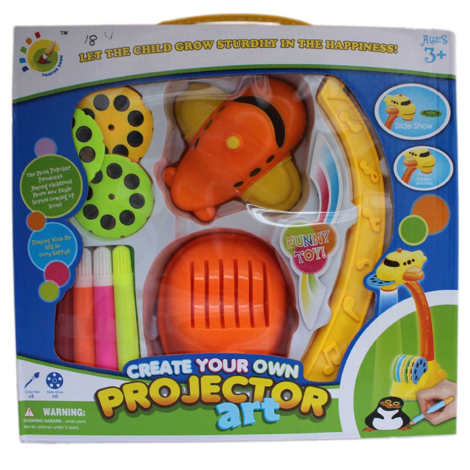 Buy Drawing And Painting Projector Art with 6 slides + 8 colors toy for ...