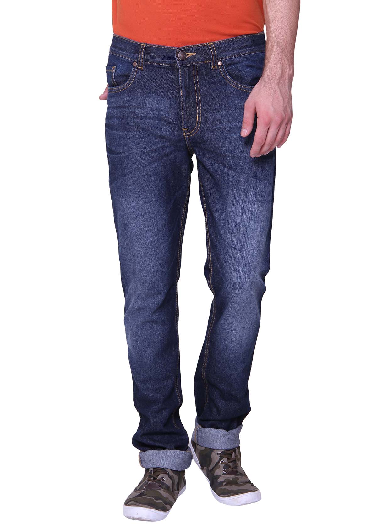 Buy VUDU Mens Blue Slim Fit Mid Weight Denim Jeans Online @ ₹799 from ...