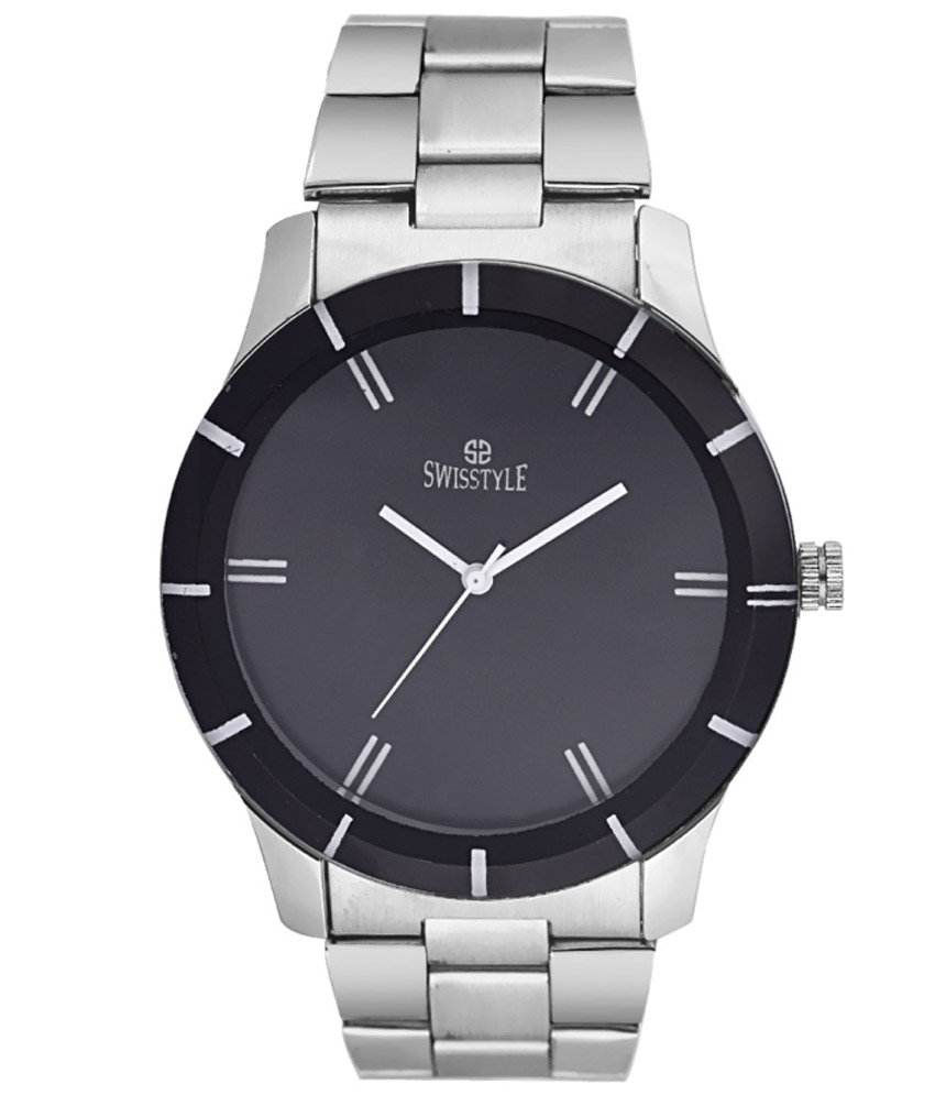 Buy Swisstyle Black dial Metal chain watch SS-GR065-BLK-CH Online ...
