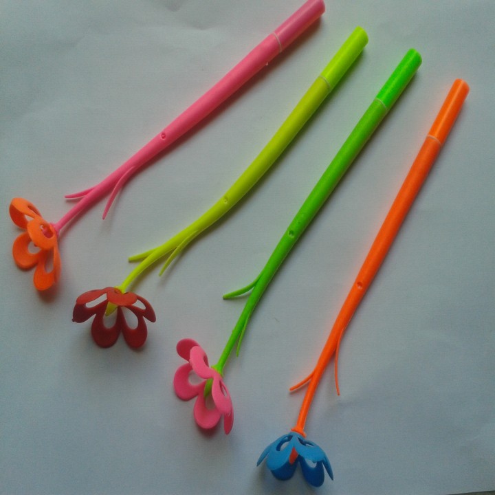 Buy 12 pieces/lot Beautiful Flower Ball point pens Silicon Green plant ...