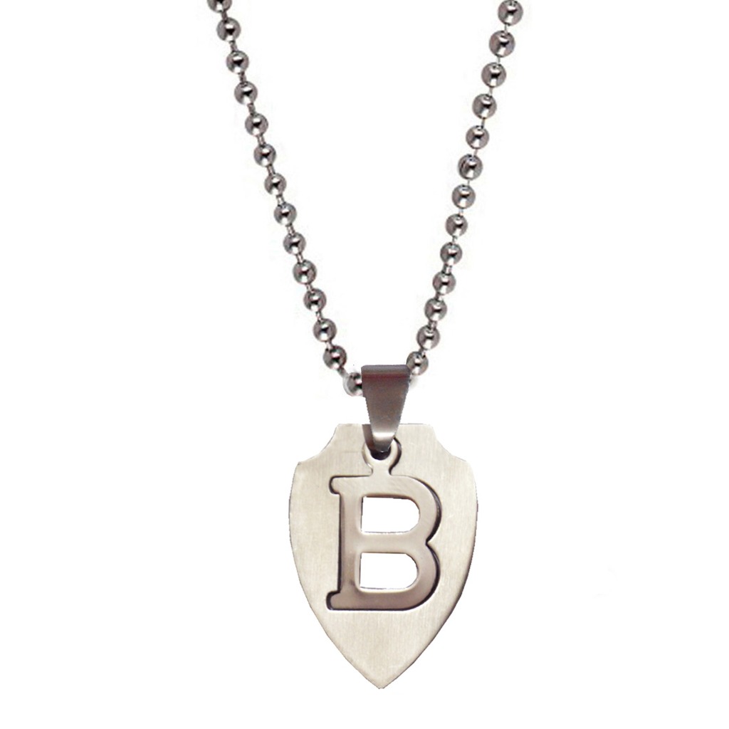 Buy Men Style Alphabet letter B Cutting Silver 304L Stainless Steel ...