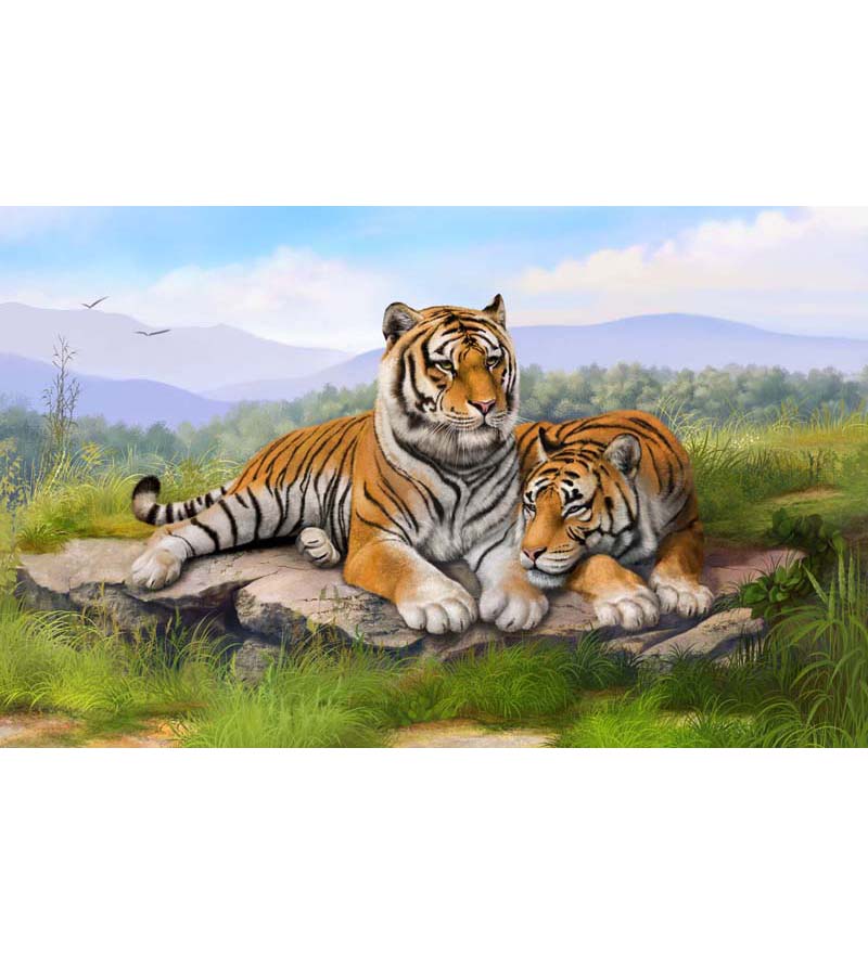 Buy Tallenge - Fearless Twin Tigers - A3 Size Premium Quality Rolled ...