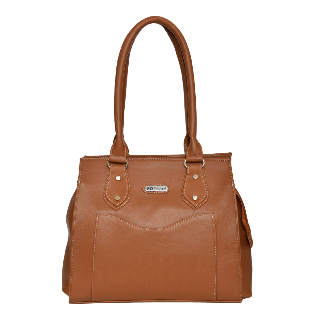 Fdfashion Brown PU Casual Plain Handbag