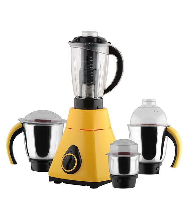 ANJALIMIX Mixer Grinder AMURA 750 WATTS With 4 Jars (Yellow)