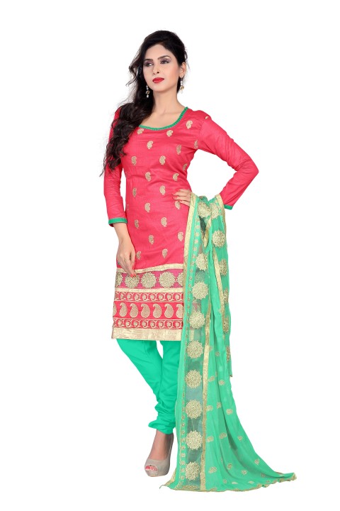 Buy Vardhan TEVR Womens Gagri Glace Cotton unstitched Straight Salwar ...