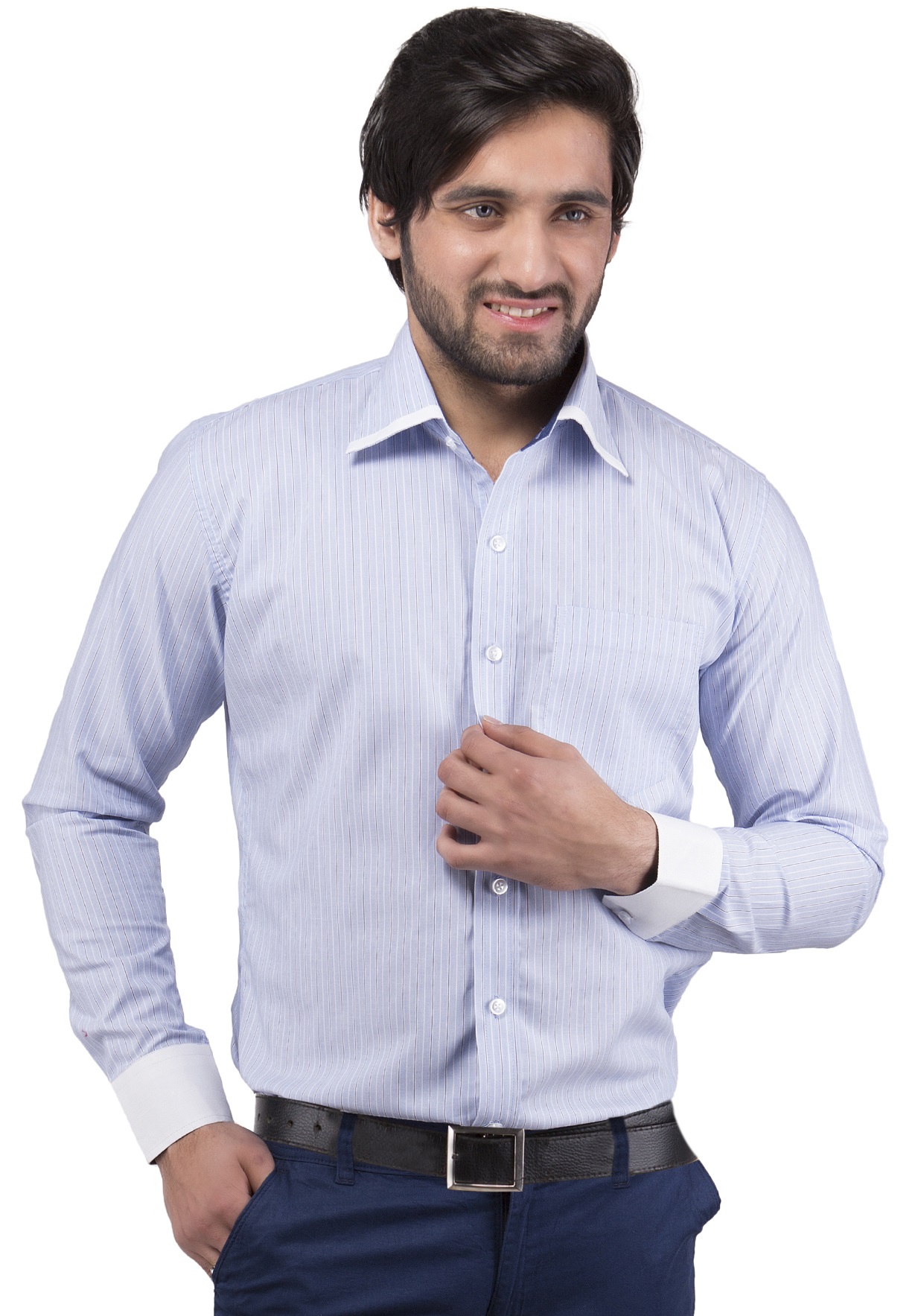 Buy Cotton Formal Shirt Sky Blue Color for Men Online @ ₹828 from ShopClues