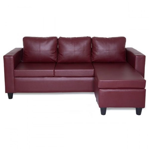 Buy Deco L Shape Sofa In Maroon Colour Online @ ₹15500 from ShopClues