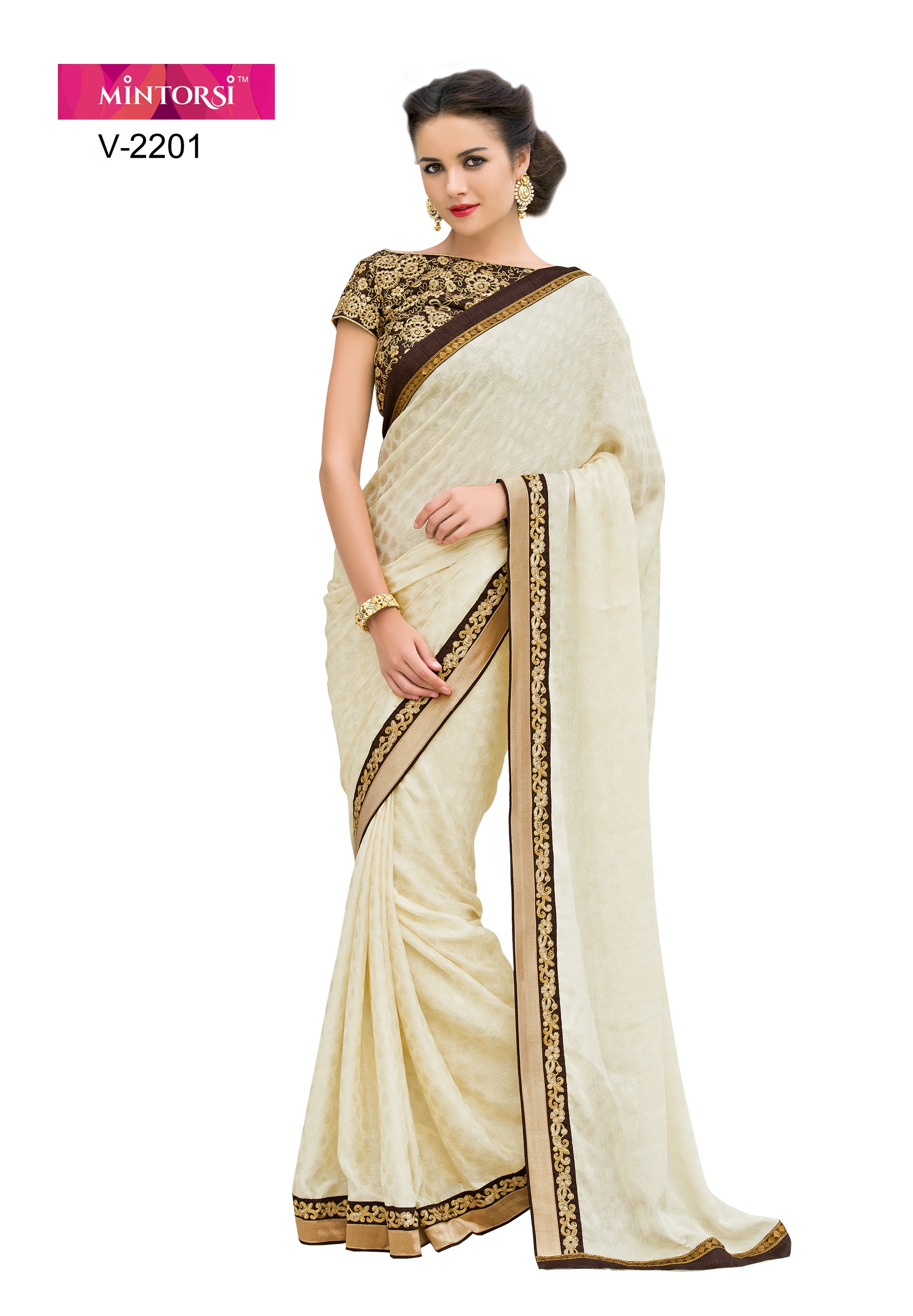 Buy Satin Chiffon Self Pattern White Color Saree Online @ ₹2346 from ...