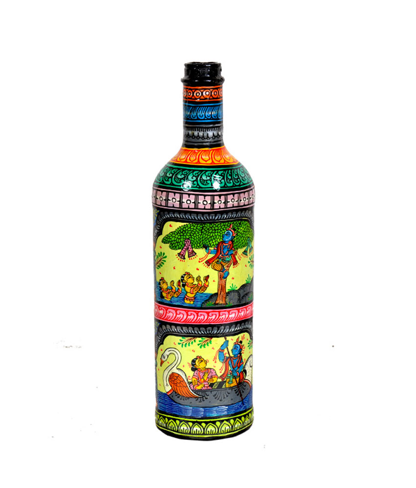 Buy Vareesha Hand Painted Krishna Bottle Vase Online @ ₹1200 from ShopClues