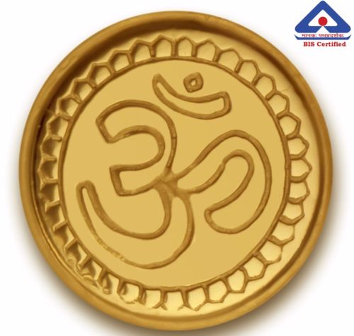 Buy BIS Hallmarked 1 gm, 24k (995) , Ganesha Om Gold Coin Online ...