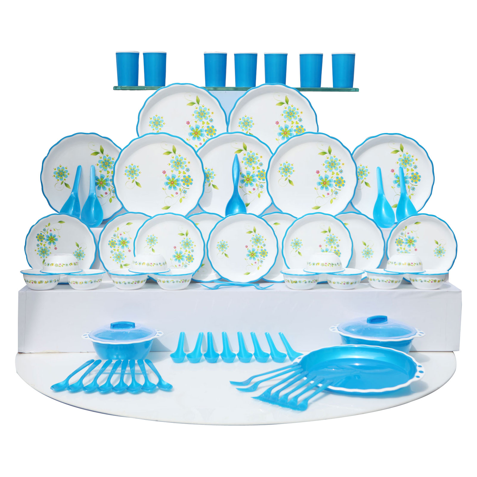 Buy Joyo 84 Pcs Designer Microwave Dinner Set Online @ ₹1999 from ShopClues
