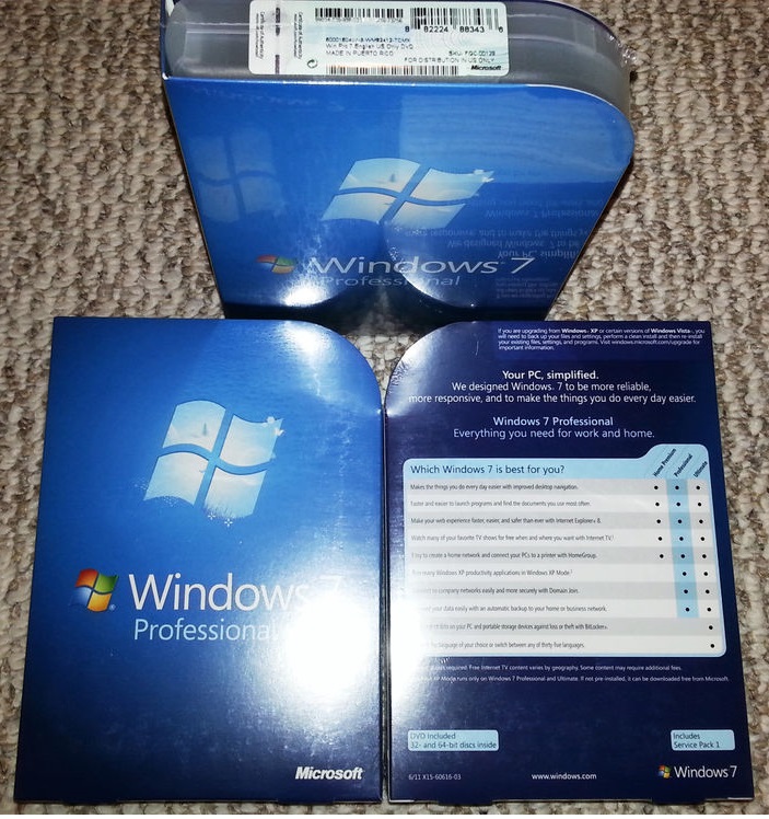 Buy Microsoft Windows 7 Professional 32 + 64 bit Retail Box Pack Full ...