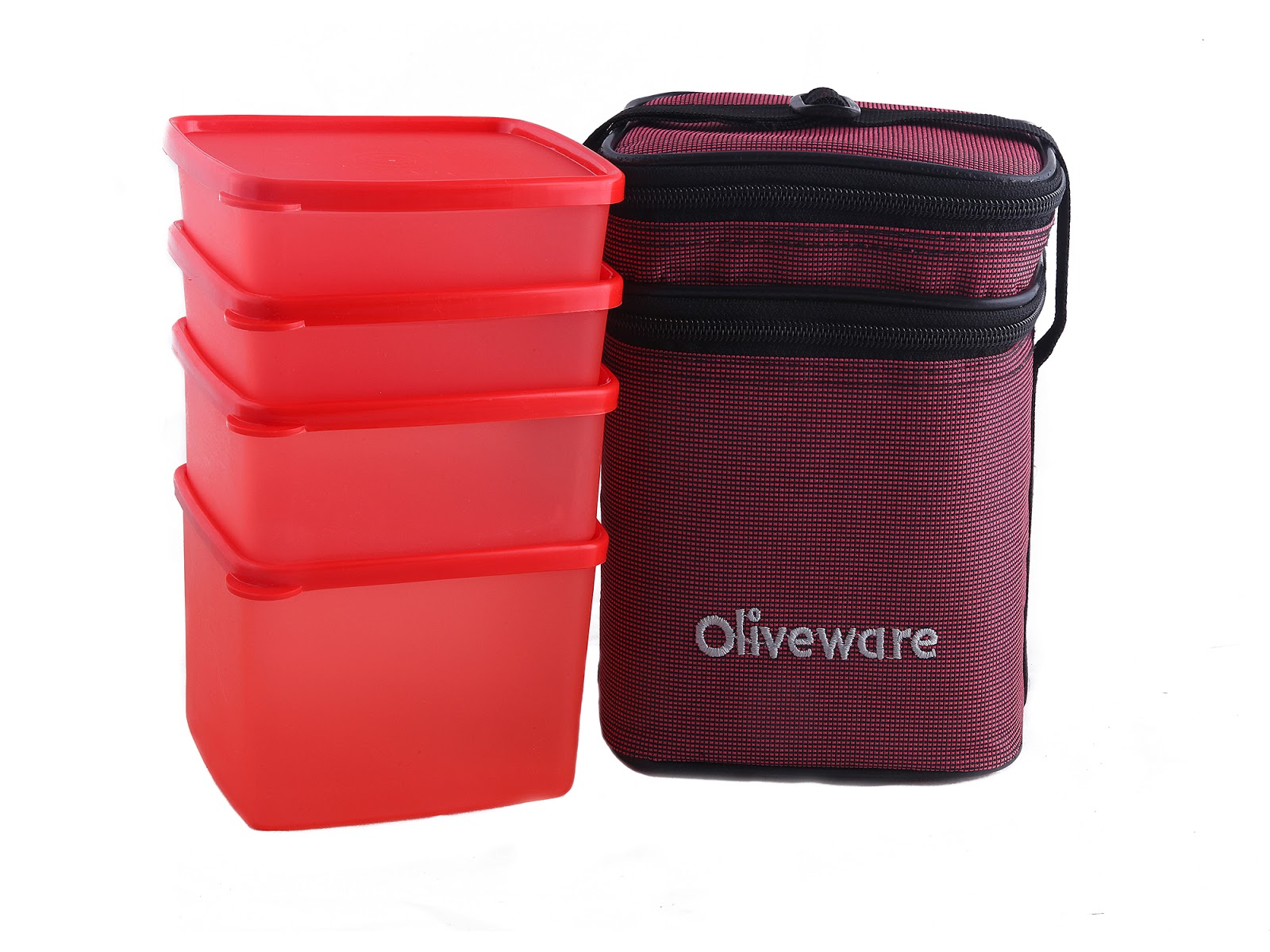 Buy Oliveware New Lunch Bag Set Of 4 (Lb55 Red) Online @ ₹499 from ...
