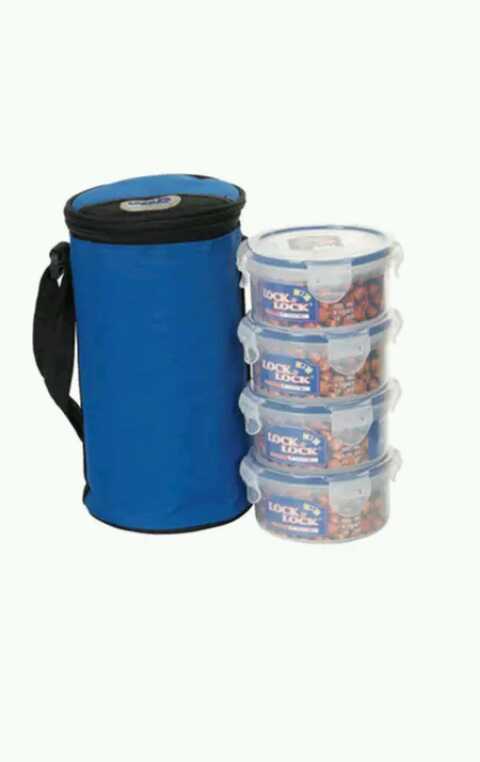 Buy Jumbo 4 container Lock n lock lunch box with insulated bag Online ...