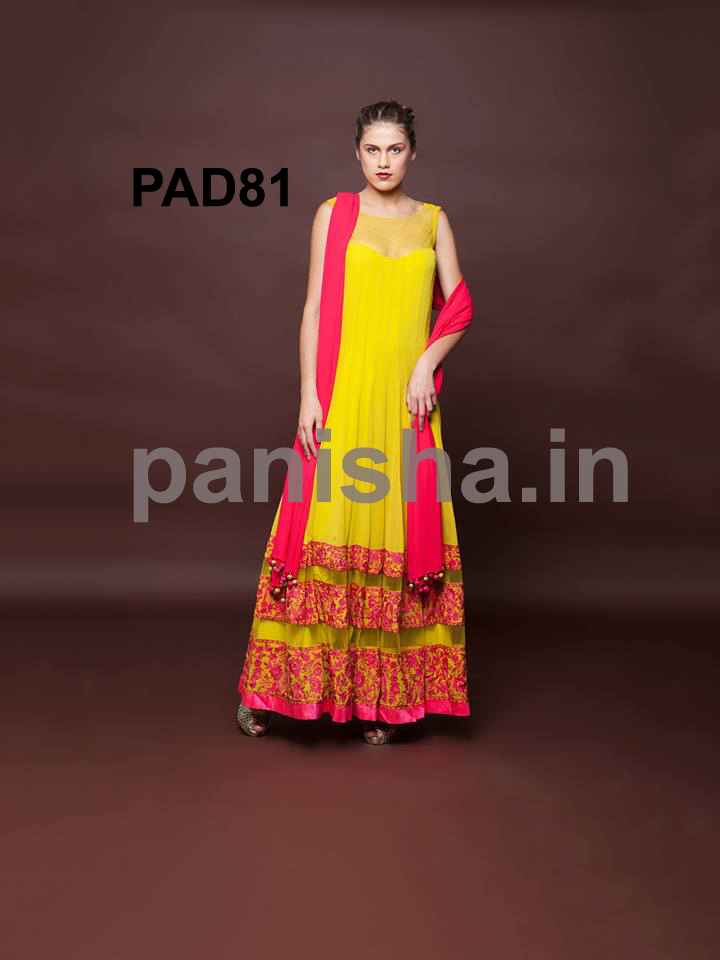 resham dhaga with panisha nice fabric and super material work anarkali suit