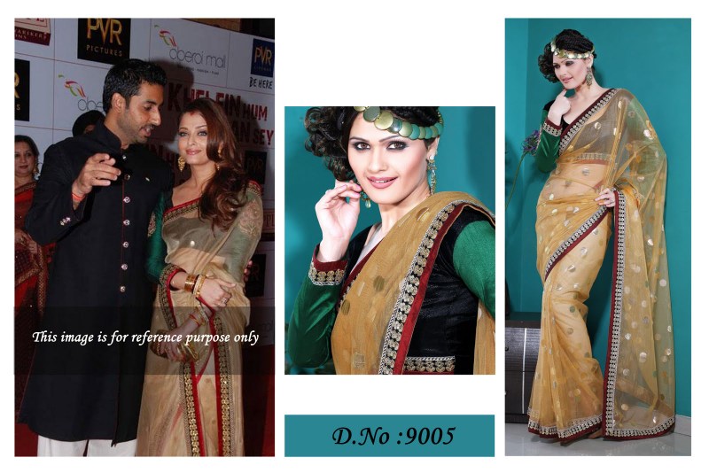 Shop Bollywood Aishwarya Rai Yellow Saree Online - Shopclues Shop Bollywood Aishwarya Rai Yellow Saree Online - Shopclues