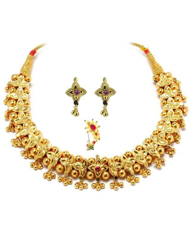 Buy Soubhagya Jewellers Magnificent Gold Plated Half Jhaler Belpan ...