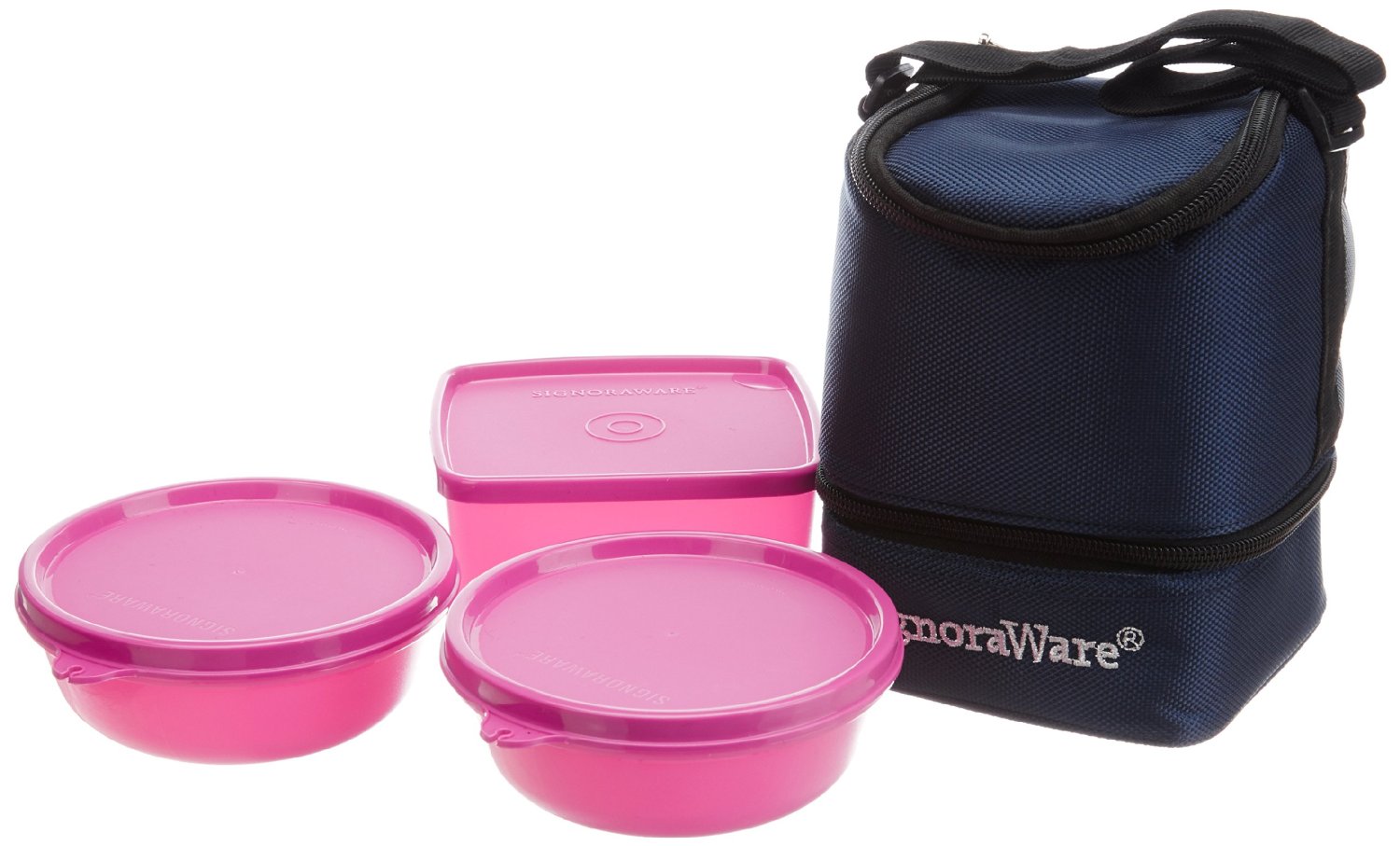 Buy Signoraware Elegant Lunch Box - 533 - Pink Color Online @ ₹679 from ...