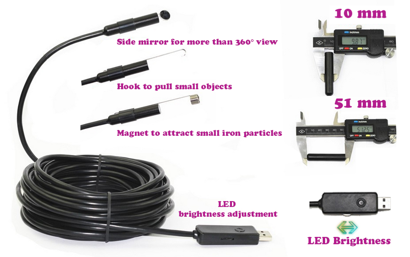 Buy Gadget Heros USB Endoscope, Boroscope, Snake Inspection Video ...