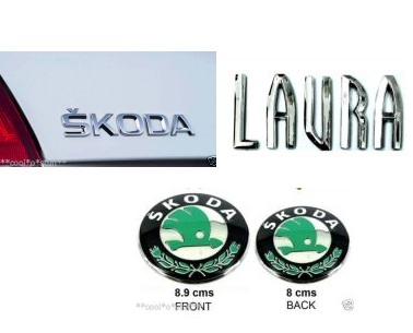 Buy Skoda Laura Monogram Emblem Chrome Skoda Car Monogram Logo Emblem ...